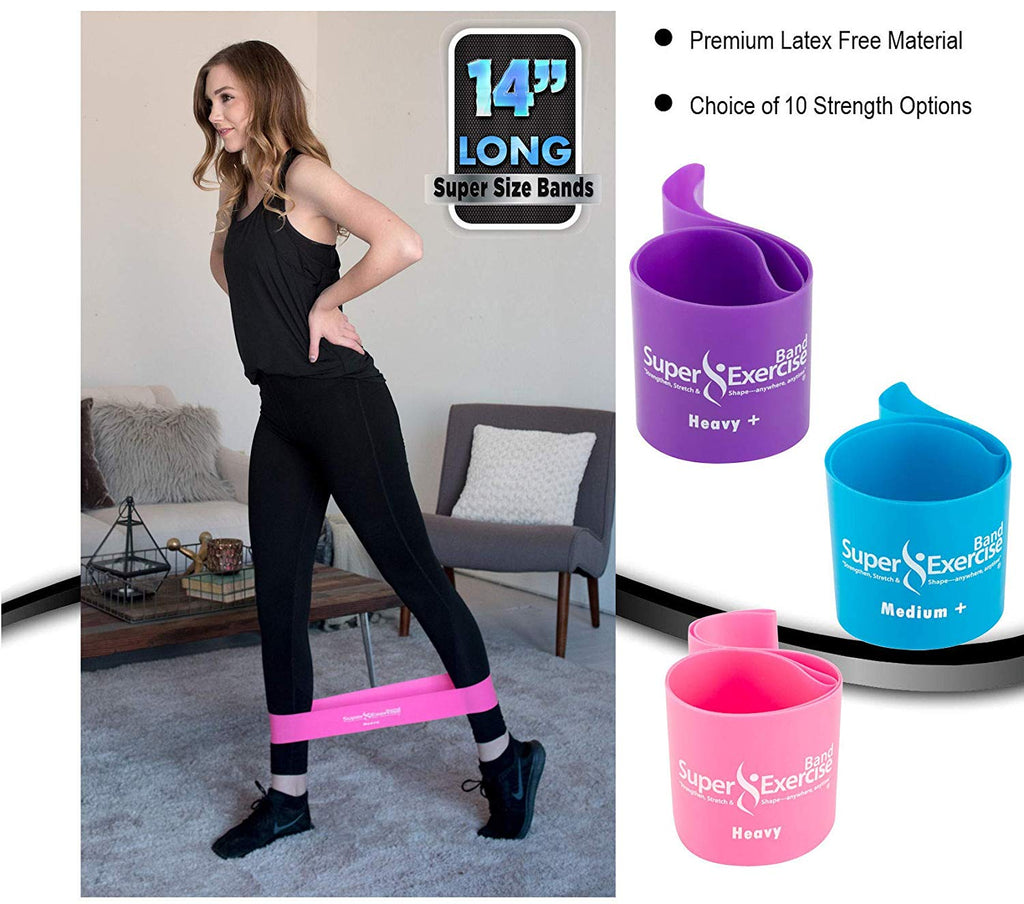 Medium resistance bands 3 pack - Full Assortment | Super Exercise Band ...